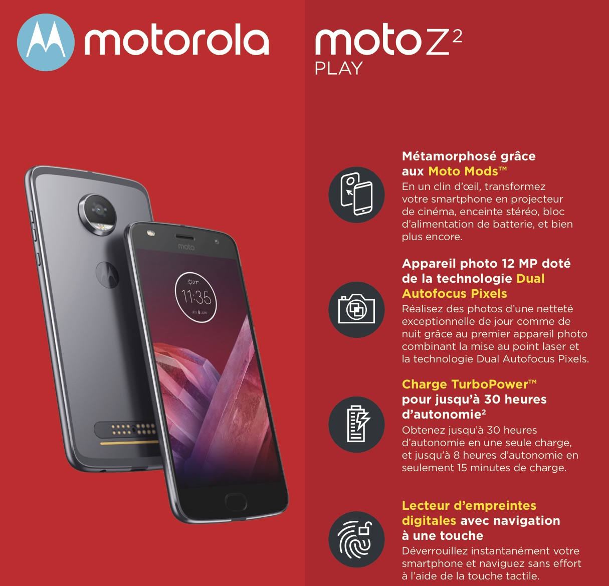 Moto Z2 Play début août en Belgique - BeMobile