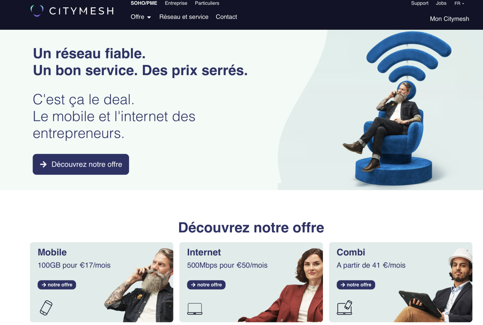 Que penser des nouvelles offres de Citymesh pour indépendants et PME